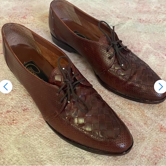 cappagallo | Shoes | Cappagallo Brown Leather Tie Loafers Size 7n ...
